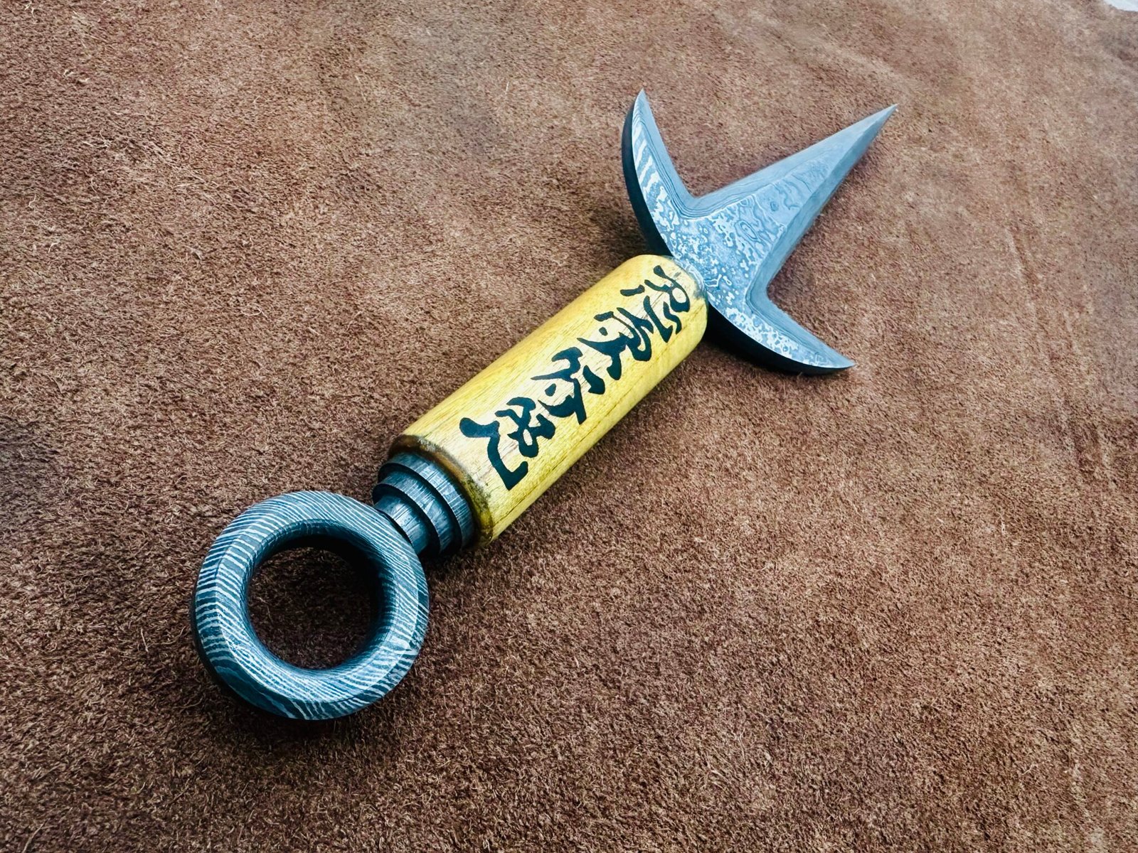 Forged Damascus Steel Minato Kunai - Sufi Damascus